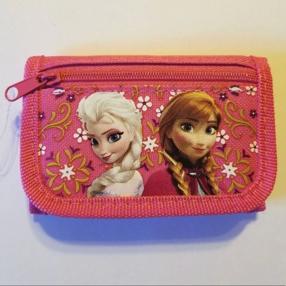Disney | Accessories | Frozen Elsa Anna Pink Trifold Wallet | Poshmark